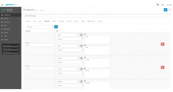 Opencart 自訂產品屬性 - Winerva Blog
